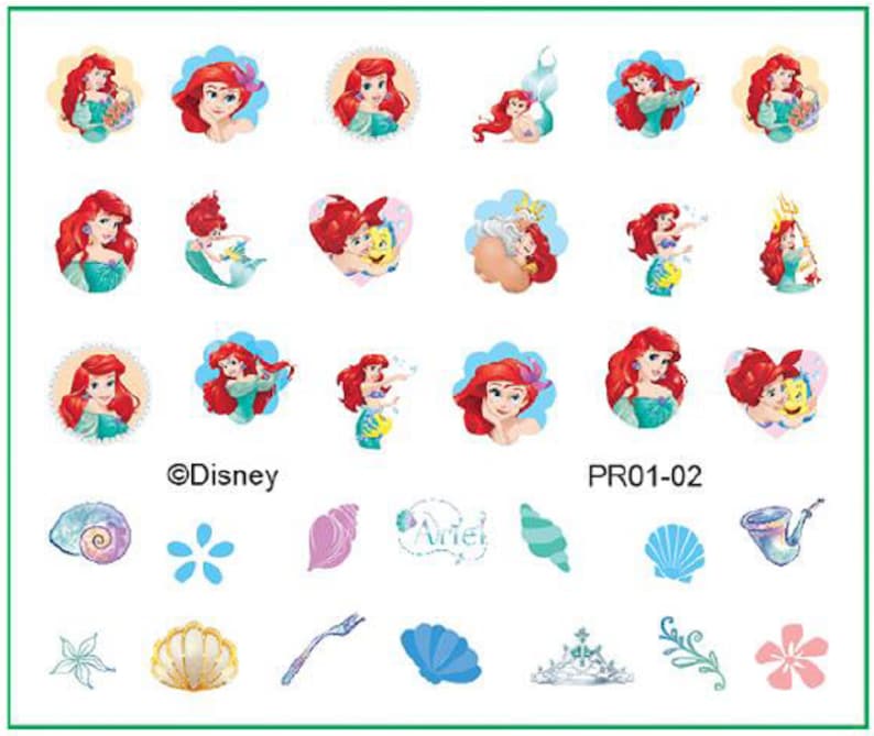 Ariel the Little Mermaid Disney Princess Girls FUN Nail Stickers 5 ...