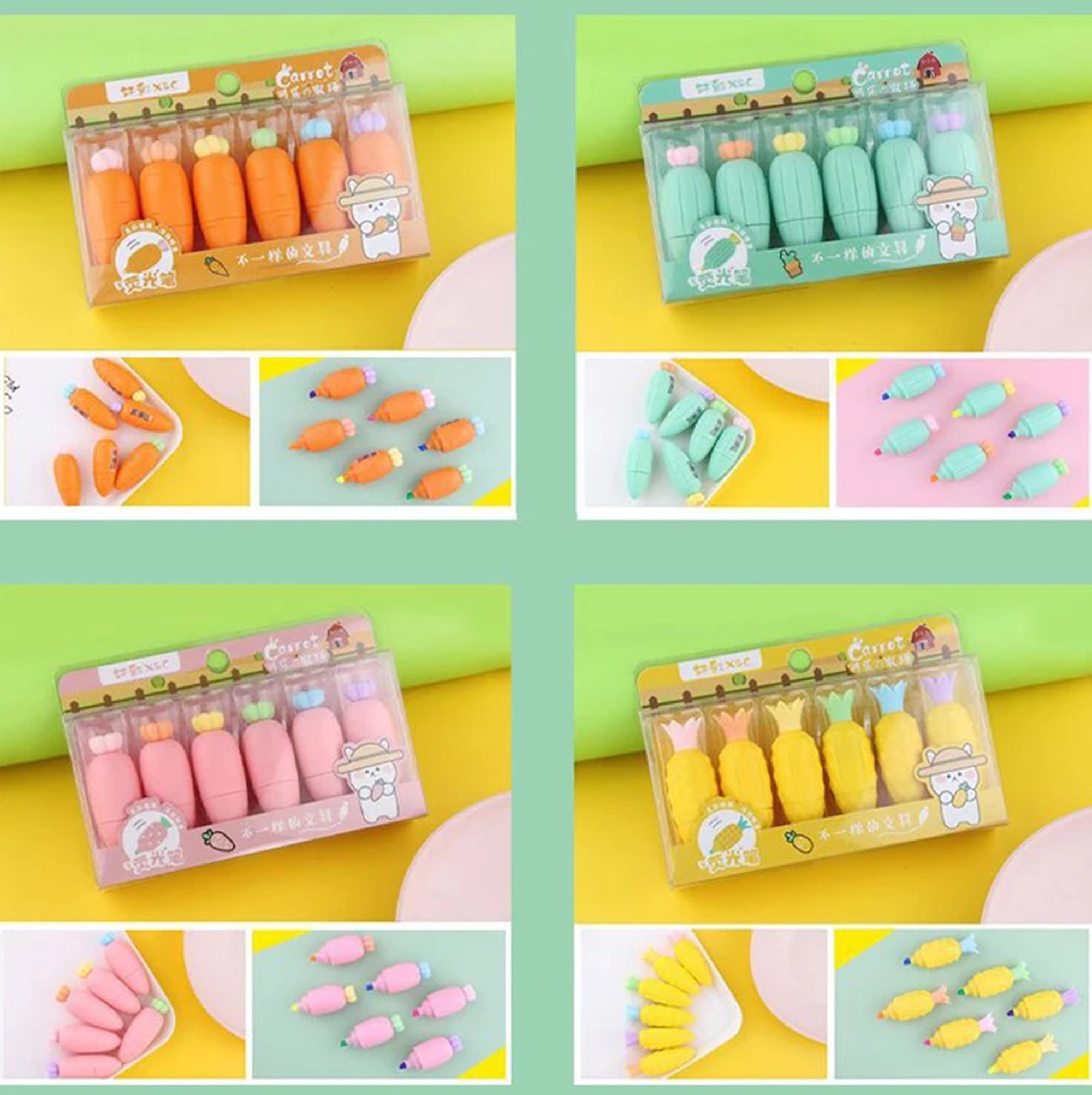 Mini Highlighter Set, 6 Colors, School Office Home Supplies, Easy to ...