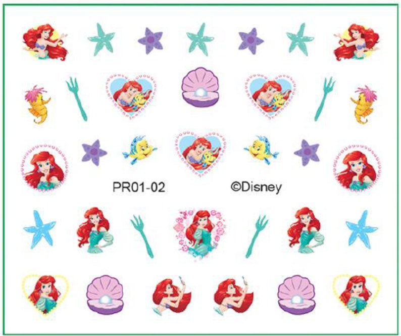 Ariel the Little Mermaid Disney Princess Girls FUN Nail Stickers 5 ...