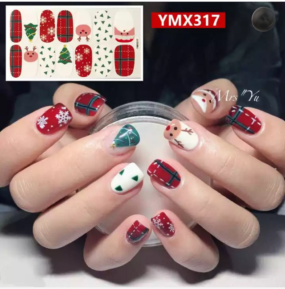 BOGO Festive Christmas Nail Wraps / 14 Wraps / Stocking Stuffers ...