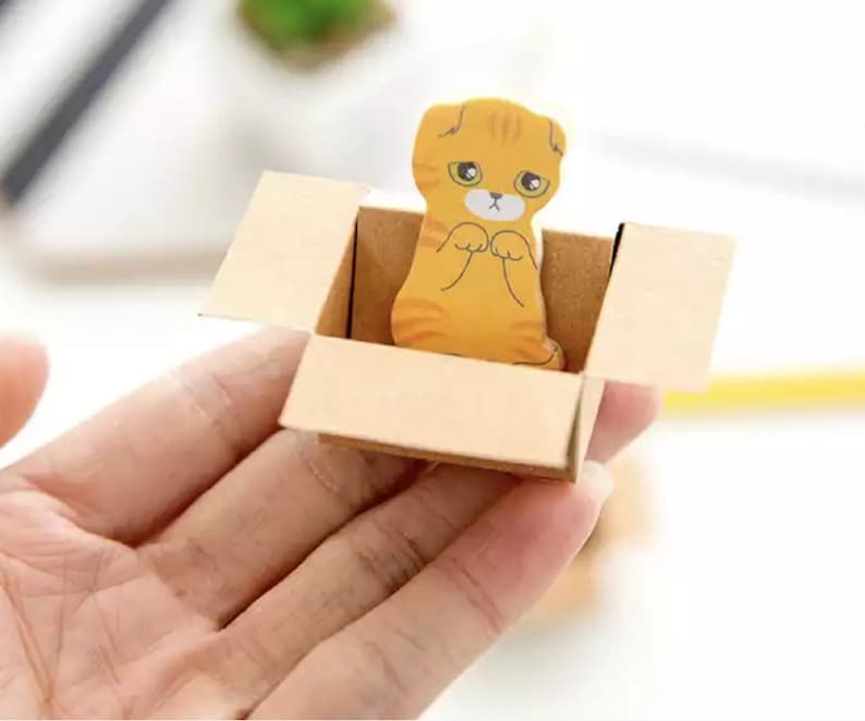 Mini Kitty House-it Sticky Notes / Origami Folding Cat Box / Mini ...