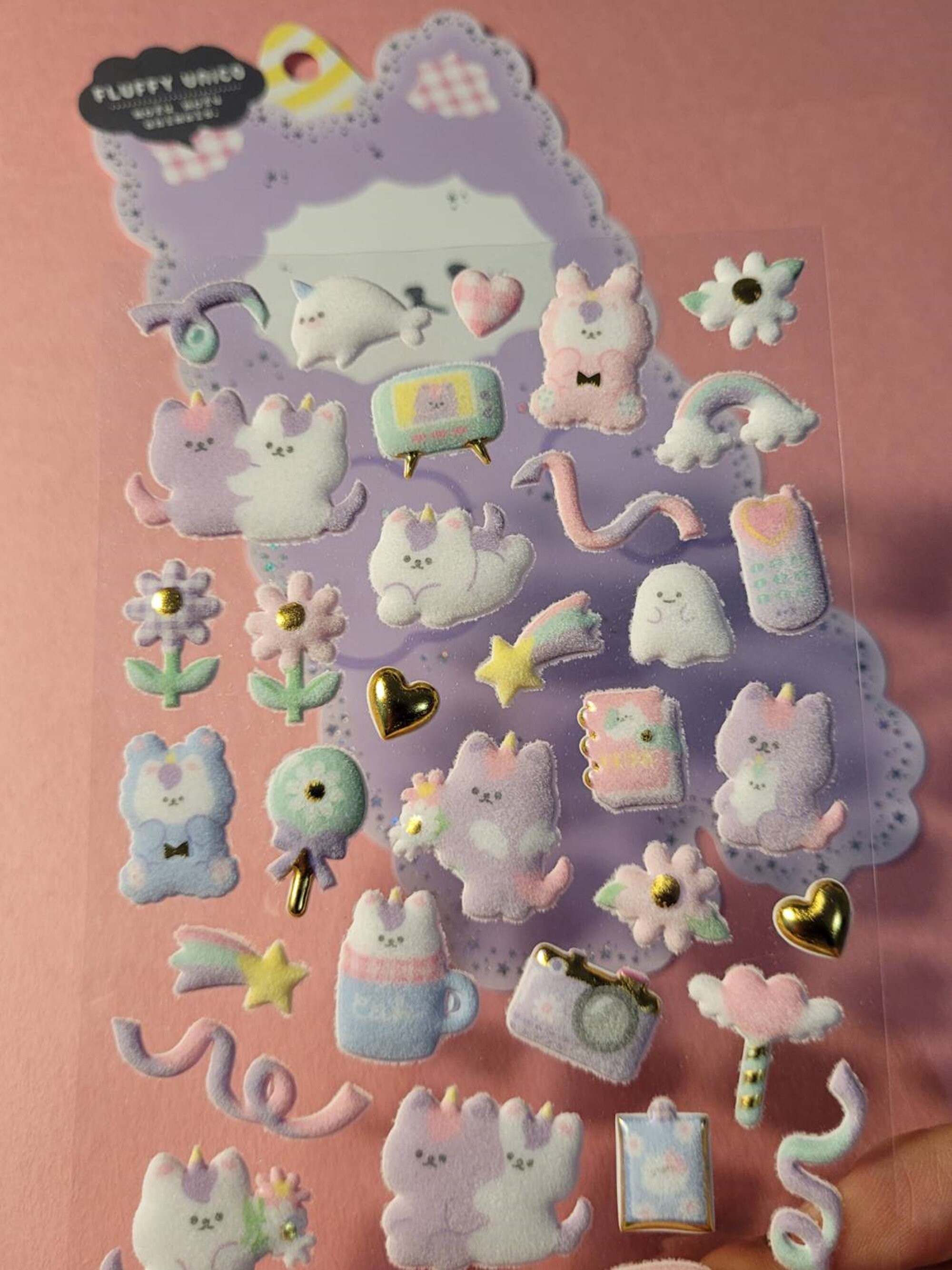 3D Fluffy Bear Rabbit Puppy Unico Stickers / Kawaii Deco Stickers for ...