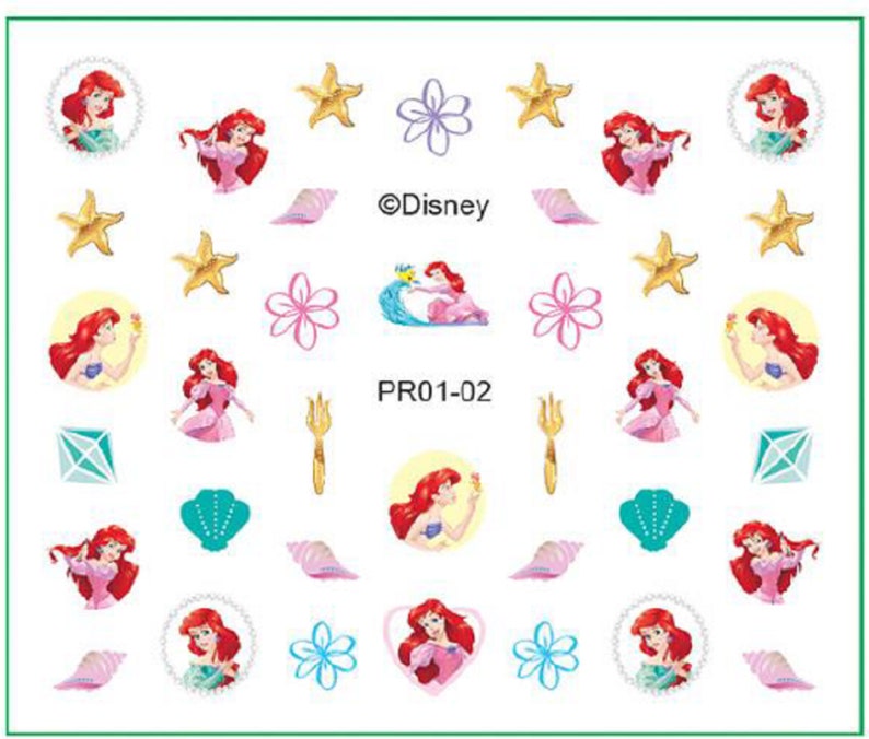 Ariel the Little Mermaid Disney Princess Girls FUN Nail Stickers 5 ...