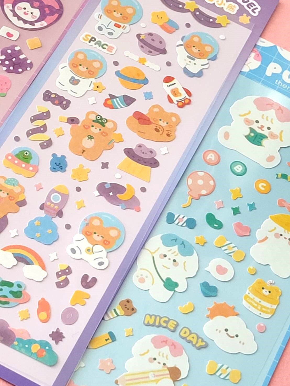 Shiny and Cute Cartoon Stickers / Kawaii and Friendly / - Etsy