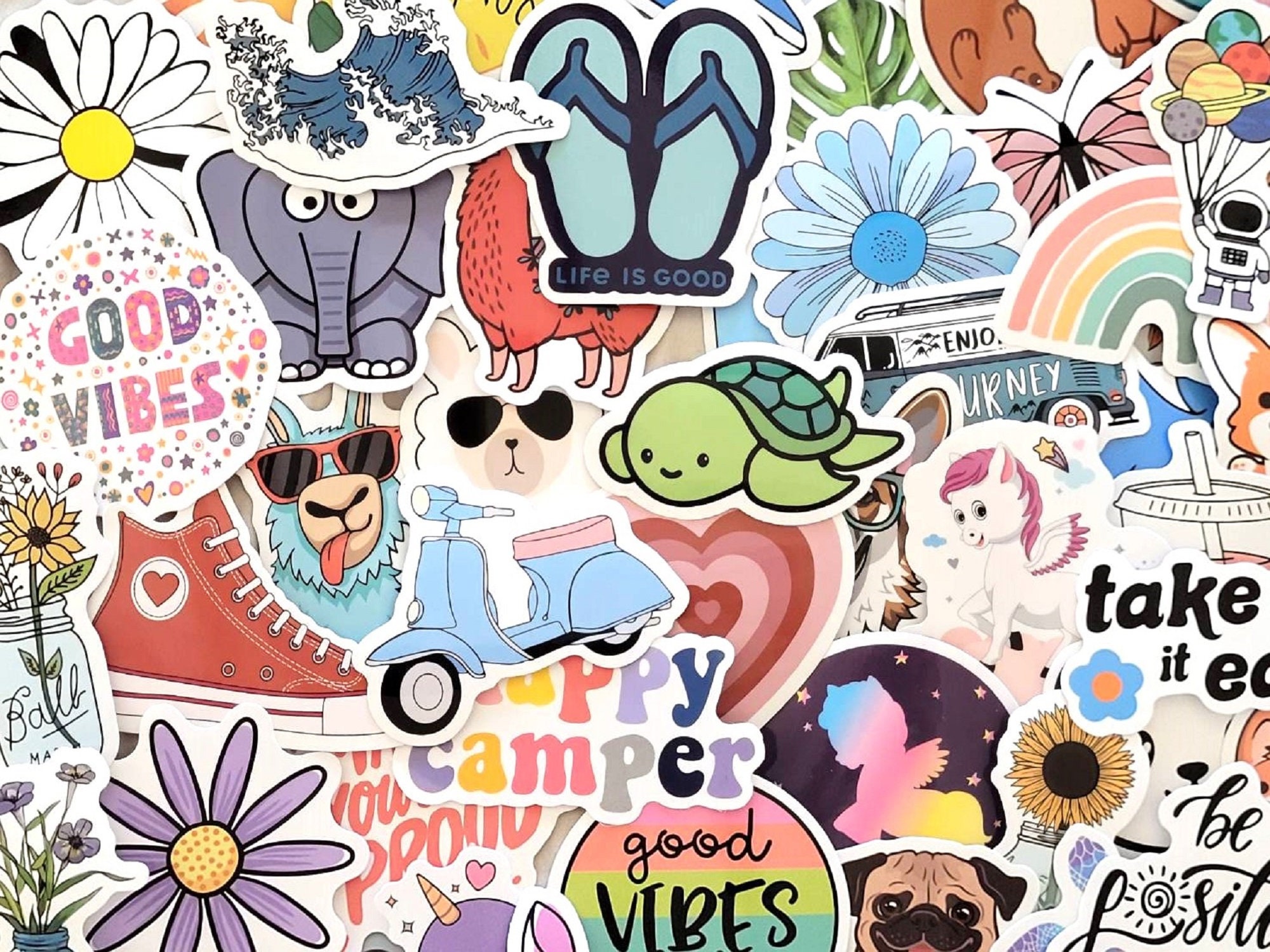 25-300pcs Cute Aesthetic Vinyl Stickers / 100% Waterproof - Etsy