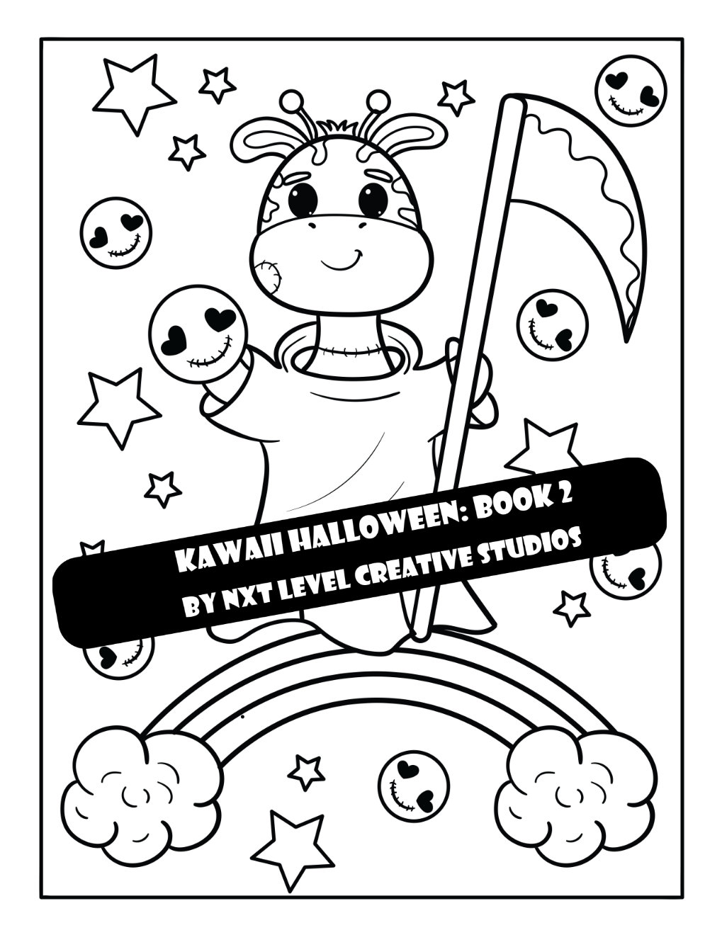 Digital Coloring Pages: Kawaii Halloween Book 2 by NXT Level / - Etsy