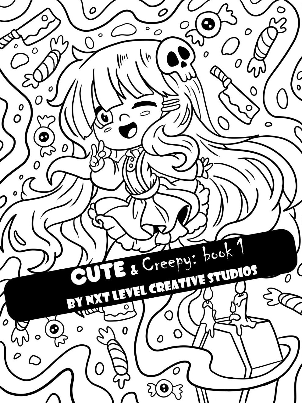 Digital Coloring Pages: Cute and Creepy Adult Coloring Book 1 by NXT ...