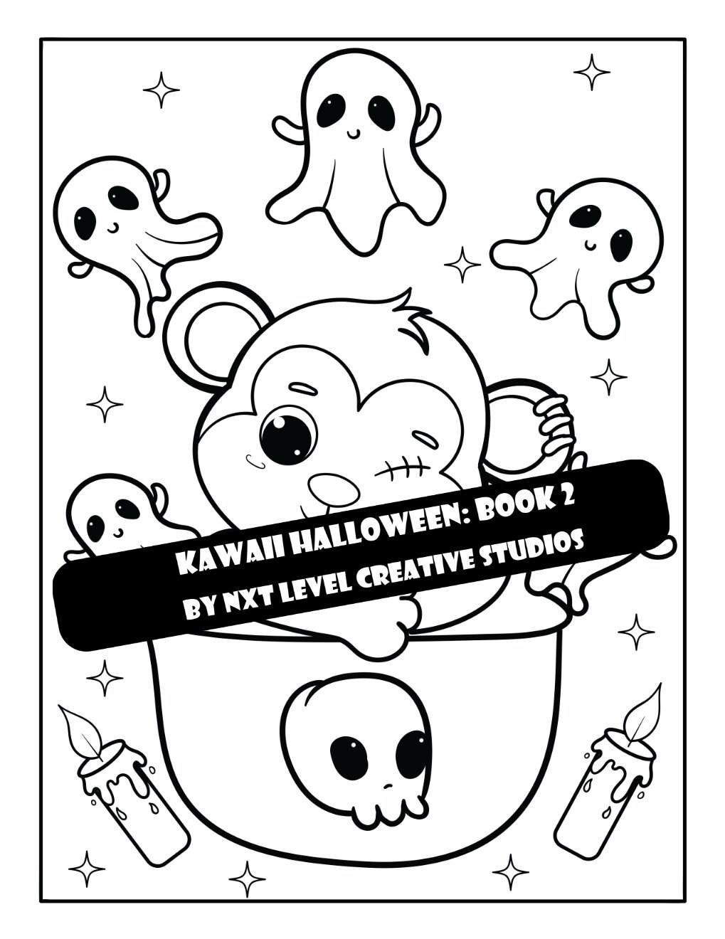 Digital Coloring Pages: Kawaii Halloween Book 2 by NXT Level / - Etsy