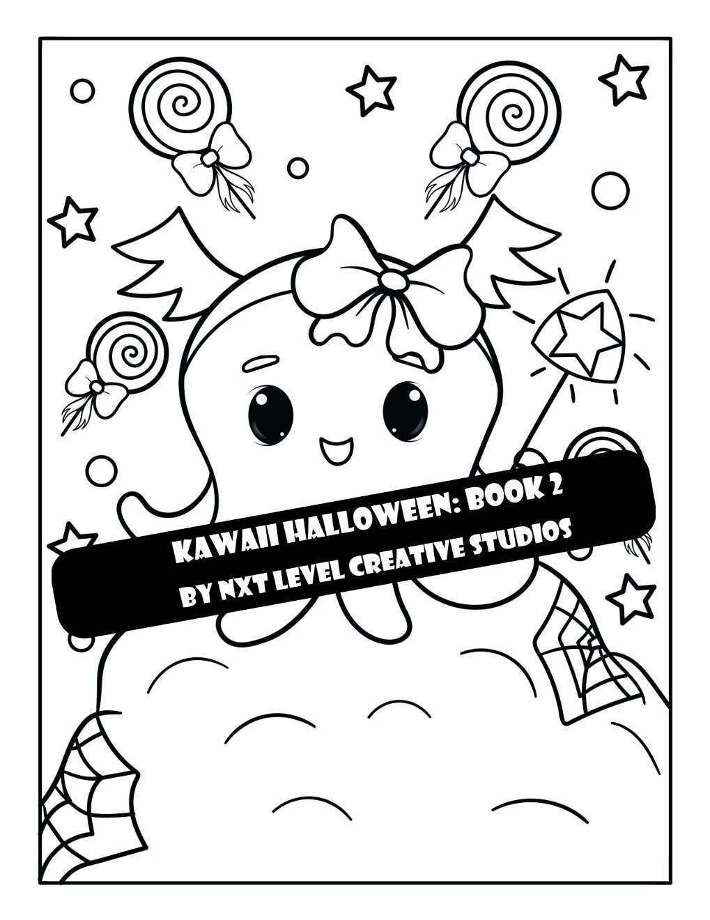 Digital Coloring Pages: Kawaii Halloween Book 2 by NXT Level / - Etsy