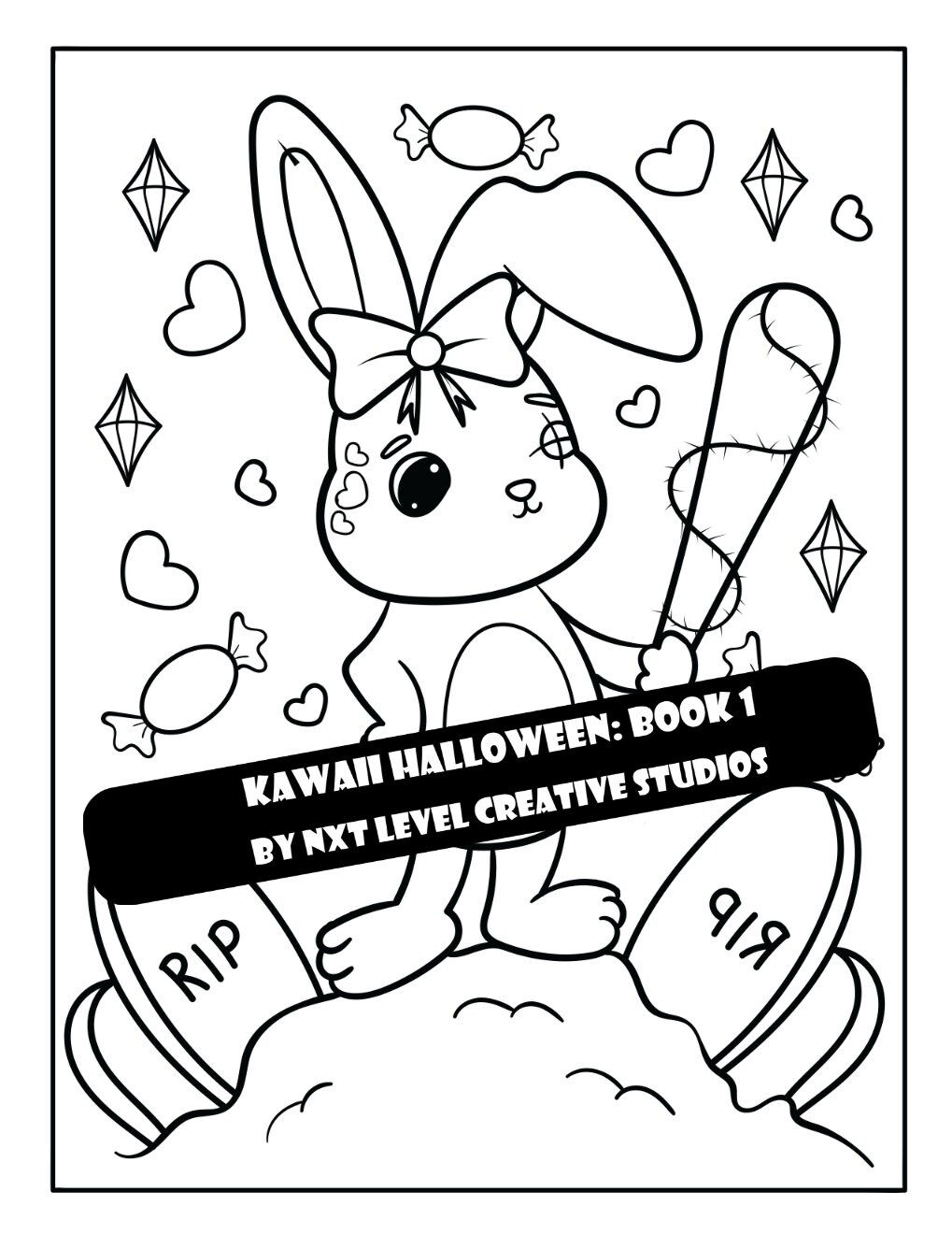 Digital Coloring Pages: Kawaii Halloween Book 1 by NXT Level / - Etsy