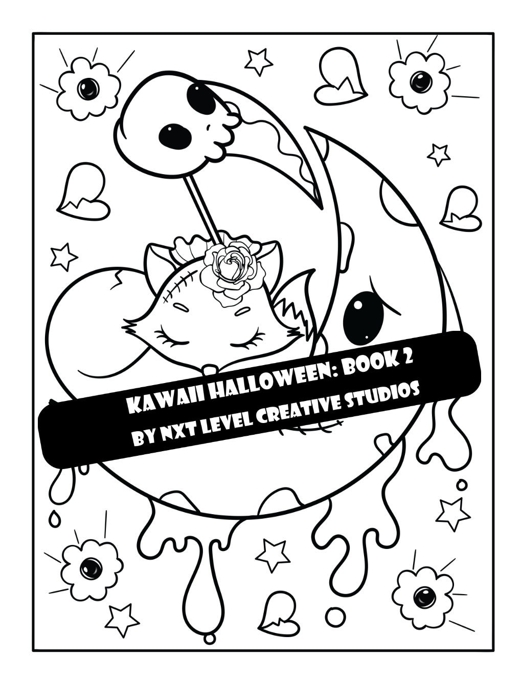 Digital Coloring Pages: Kawaii Halloween Book 2 by NXT Level / - Etsy