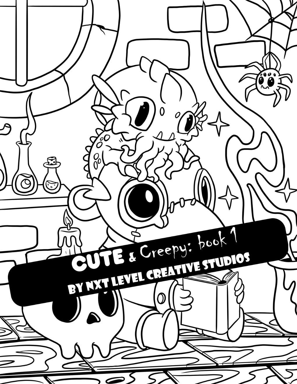 Digital Coloring Pages: Cute and Creepy Adult Coloring Book 1 by NXT ...