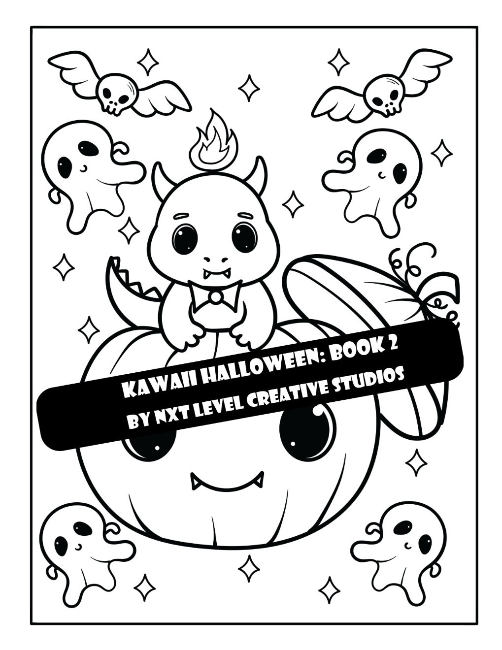 Digital Coloring Pages: Kawaii Halloween Book 2 by NXT Level / - Etsy