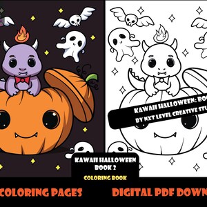 Digital Coloring Pages: Kawaii Halloween Book 2 by NXT Level / - Etsy