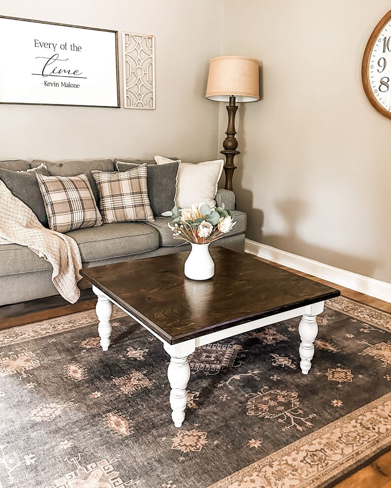 Free Shipping, Farmhouse Coffee Table, Baluster Coffee Table, Farmhouse ...