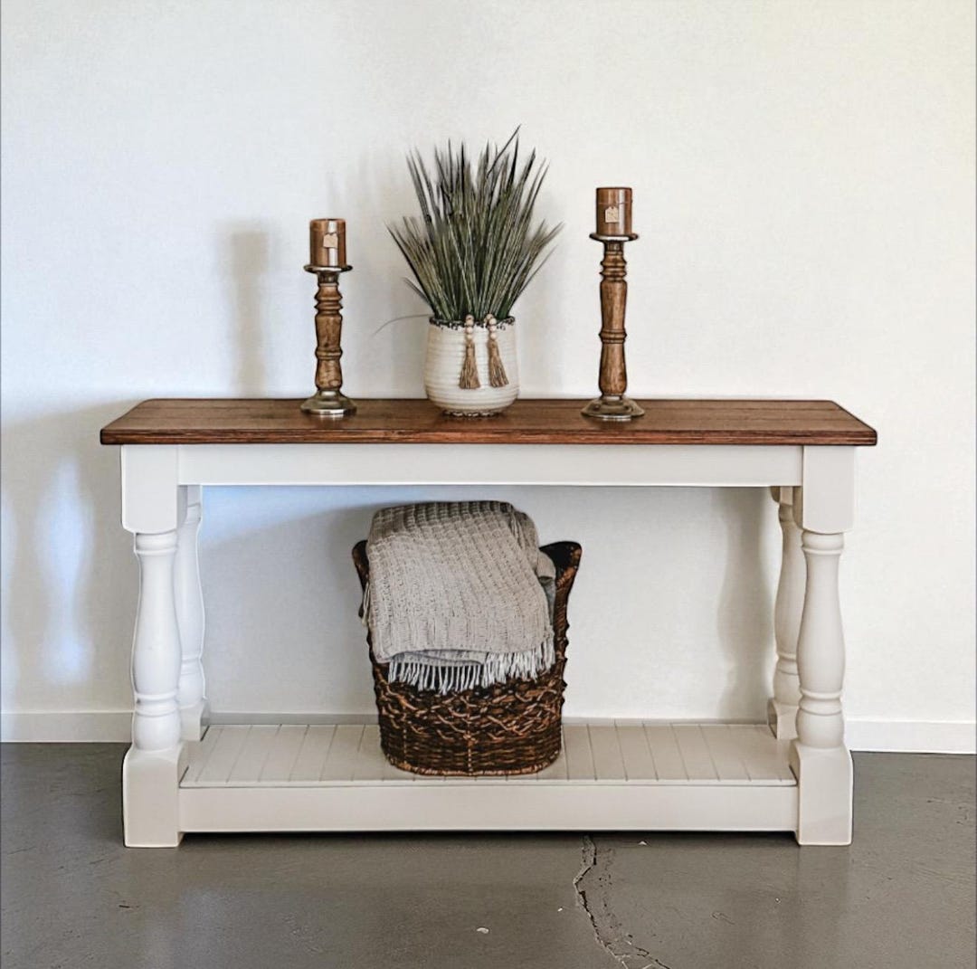 Entry Table | Console Table | Sofa Table With Baluster Legs | Red Oak ...