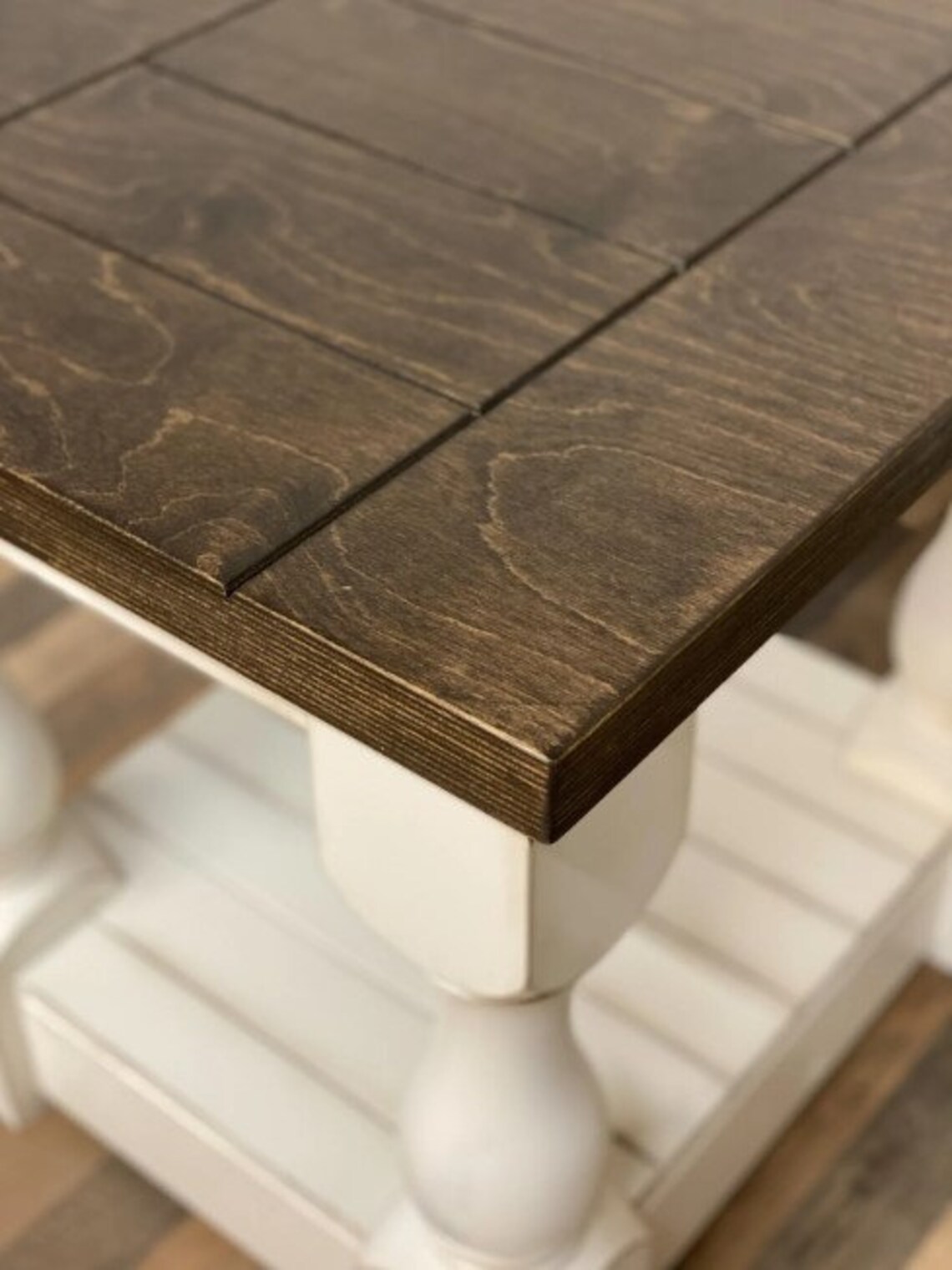 Rustic Baluster Farmhouse End Table in Warm Brown Distressed - Etsy