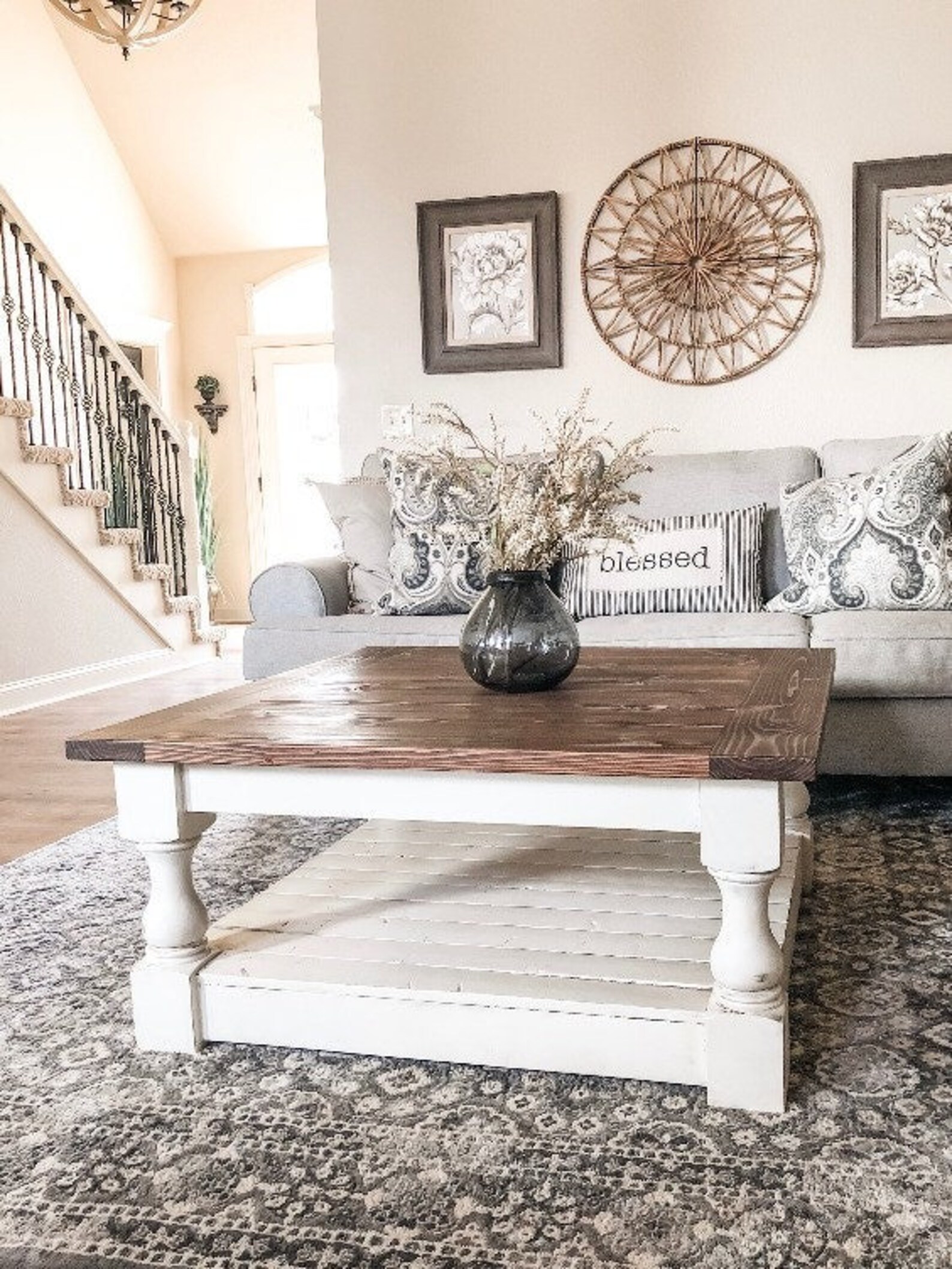 Handmade | Farmhouse Coffee Table | Baluster Coffee Table | Farmhouse ...