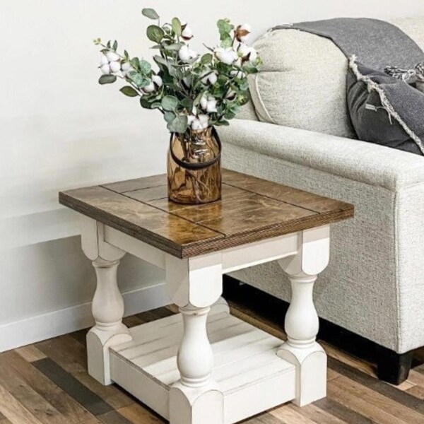 Farmhouse End Table - Etsy