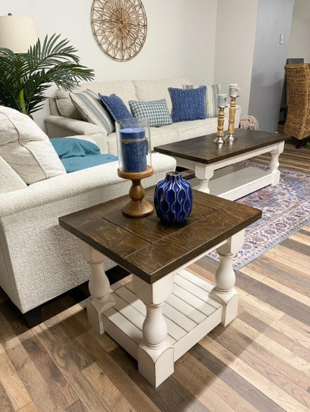 Rustic Baluster Farmhouse End Table in Espresso - Etsy