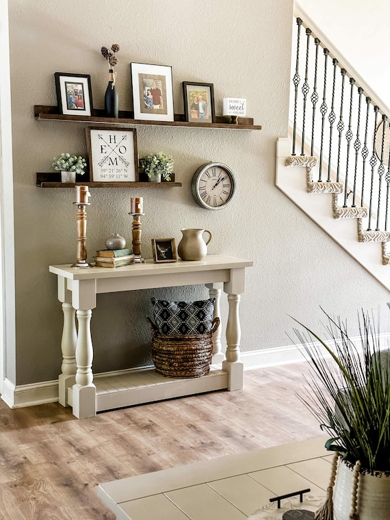 Entry Table Console Table Sofa Table With Baluster Legs Khaki Etsy
