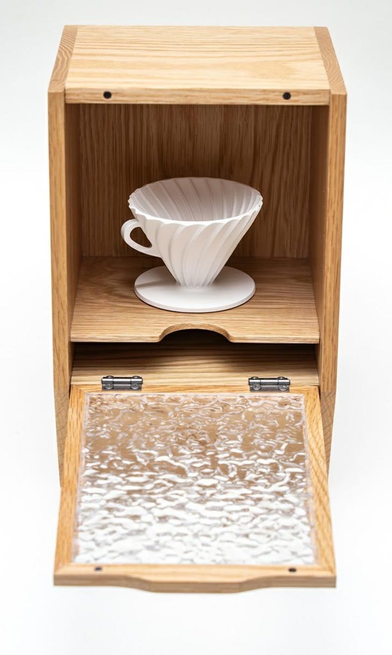 Large Wood Coffee Filter Holder Organizer, Wooden Keepsake Box With Lid ...