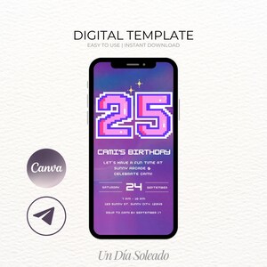 25th Birthday, 25th Birthday Invitation, 25th Birthday Invitation ...