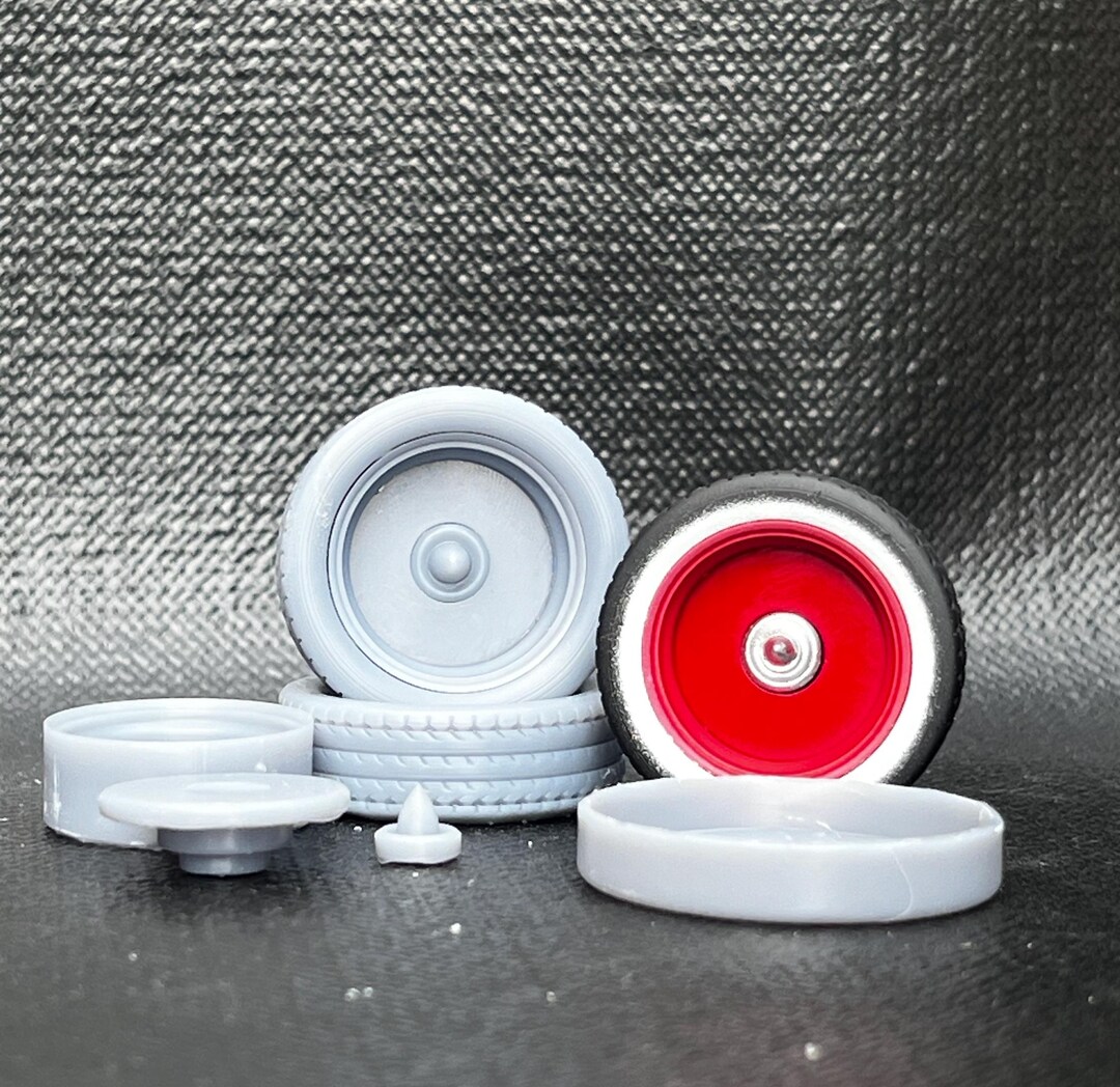1:24 Scale 3-piece bullet Cap Resin 3d Printed Model Car Wheel Set - Etsy
