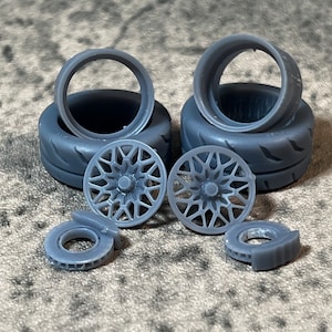1/24 Scale Resin 3d Printed “snowflake” Style Model Car Wheel Set - Etsy