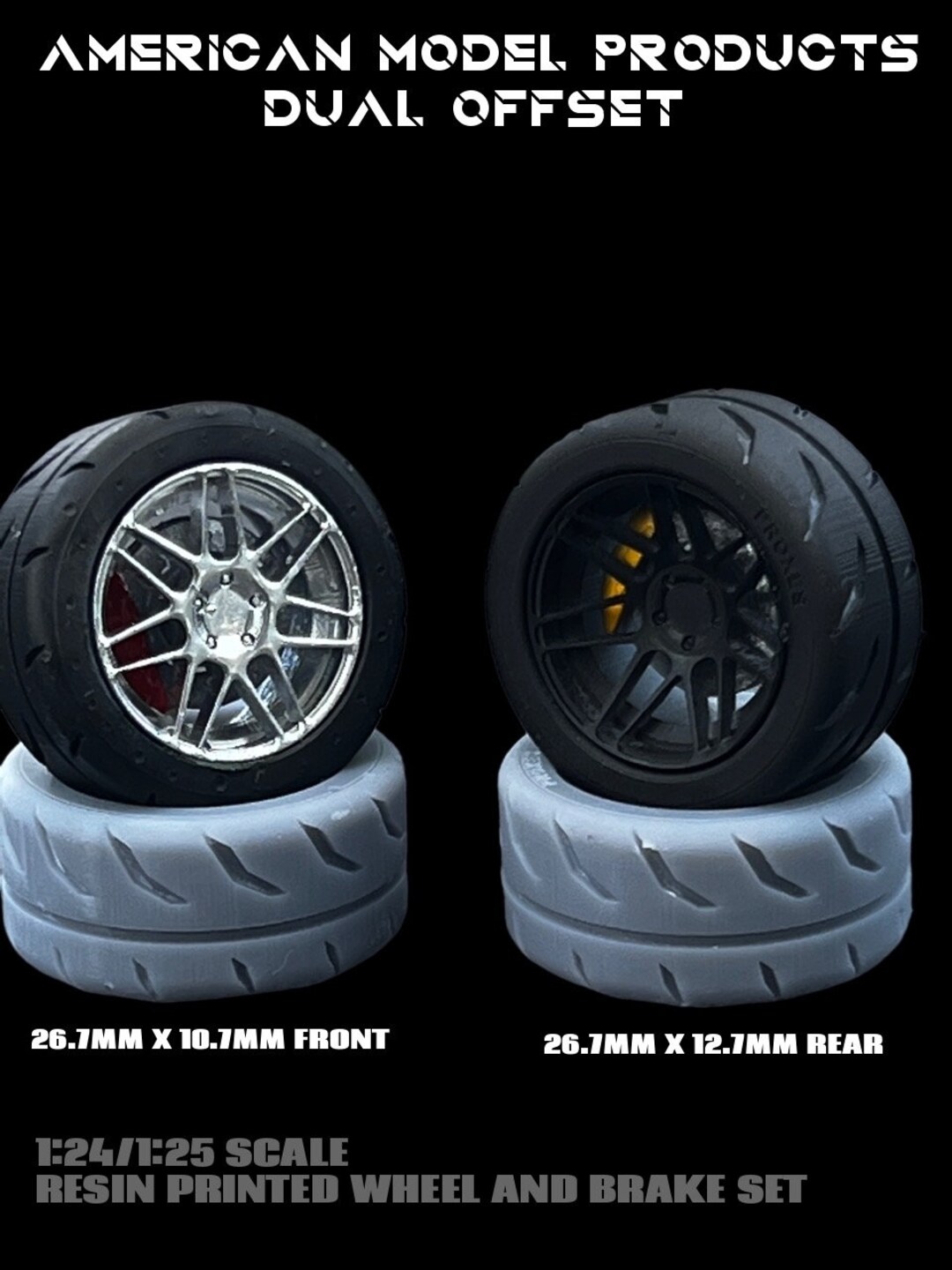 1/24,1/25 Scale Resin 3d Printed “pro-touring” Style Wheel Set - Etsy