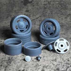 1/24 Scale 22in “big Slot Mags” Resin 3D Printed Model Car Wheel Set - Etsy