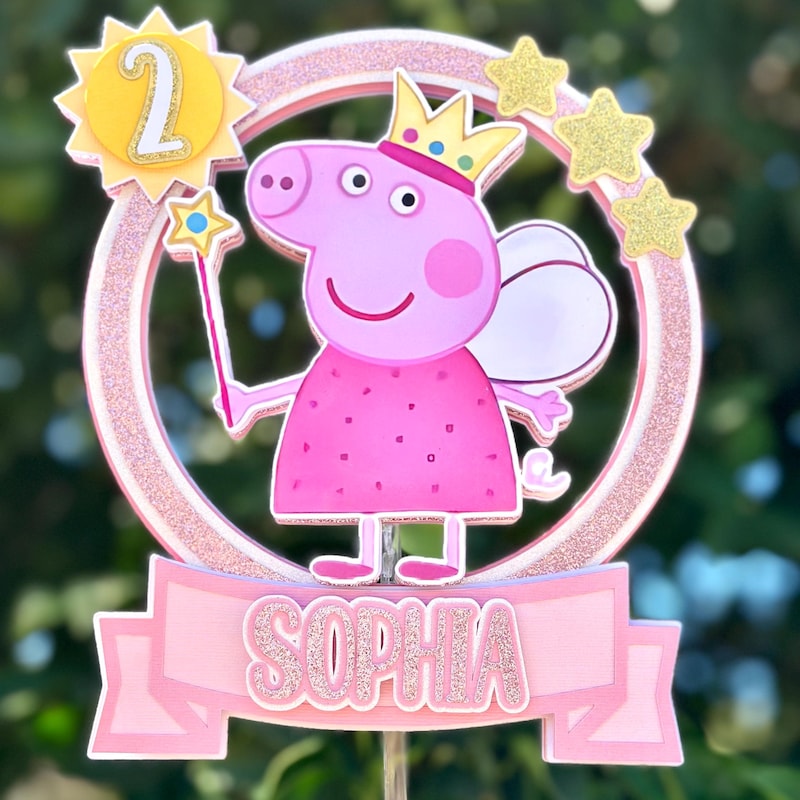 Peppa Pig Cake Topper - Etsy