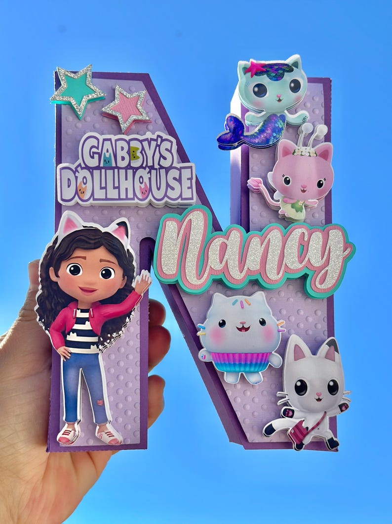 Gabby’s Dollhouse 3D Letter, Gabby’s Doullhouse, Gabby’s Dollhouse ...