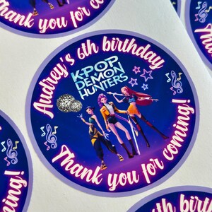 KPOP Demon Hunter Stickers, KPOP Demon Hunter Theme, Kpop Party, K-pop ...