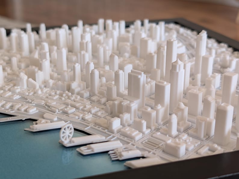 Framed Seattle 3D City Map: Modern Skyline Art Gift - Premium Edition ...