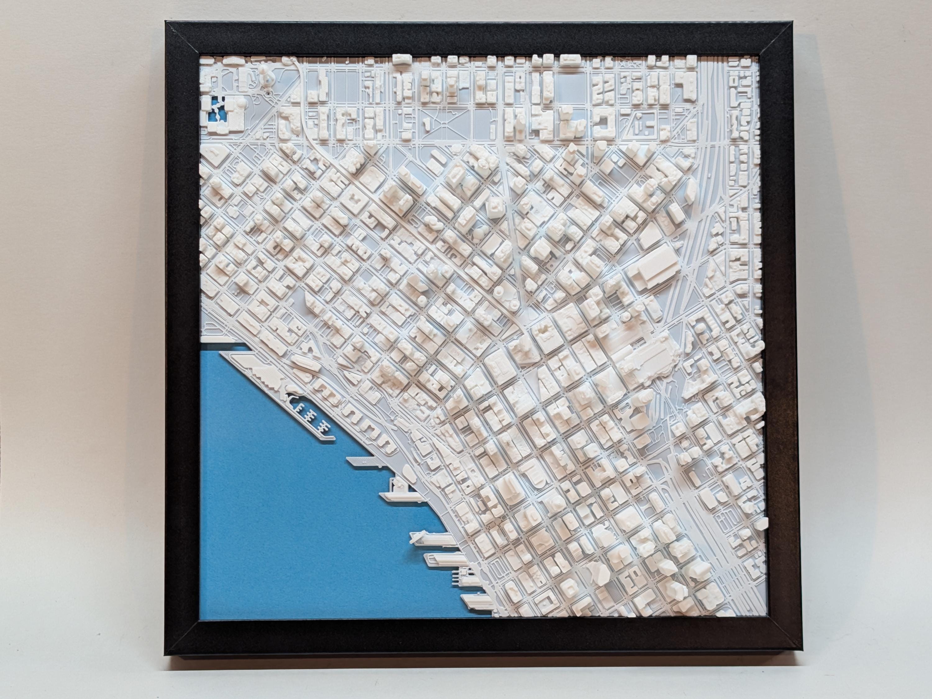 Framed Seattle 3D City Map: Modern Skyline Art Gift - Etsy