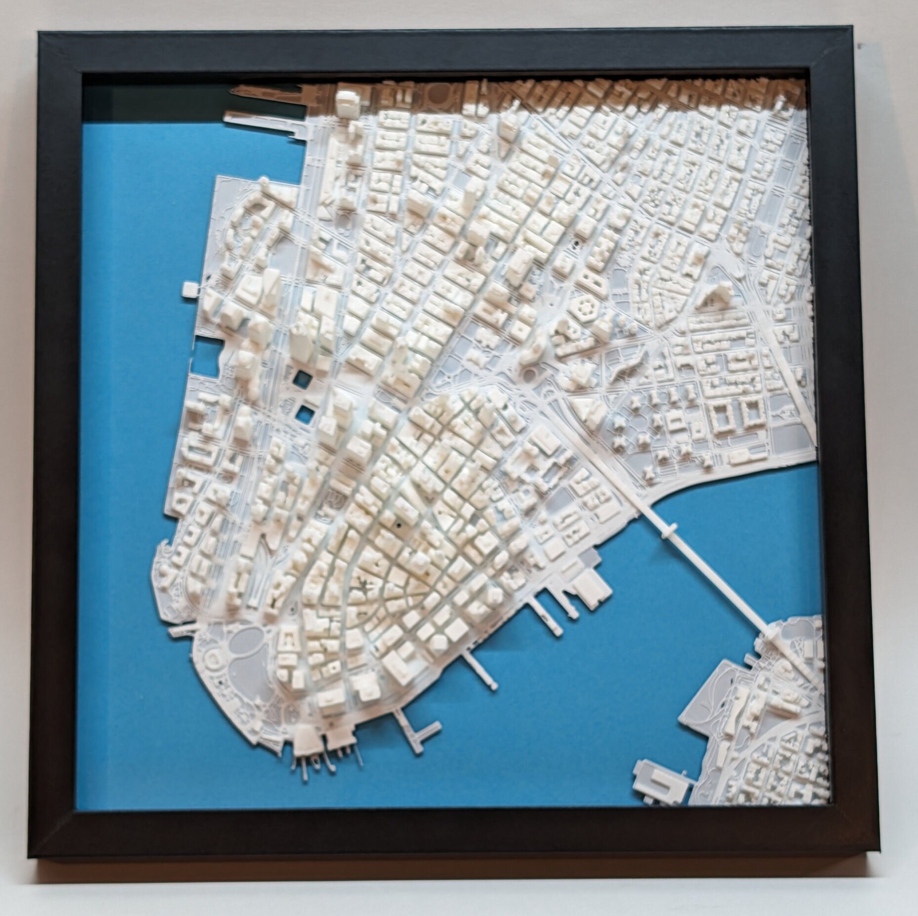 NYC Lower Manhattan 3D Printed City Map Wall Art Home Decor Framed Map ...