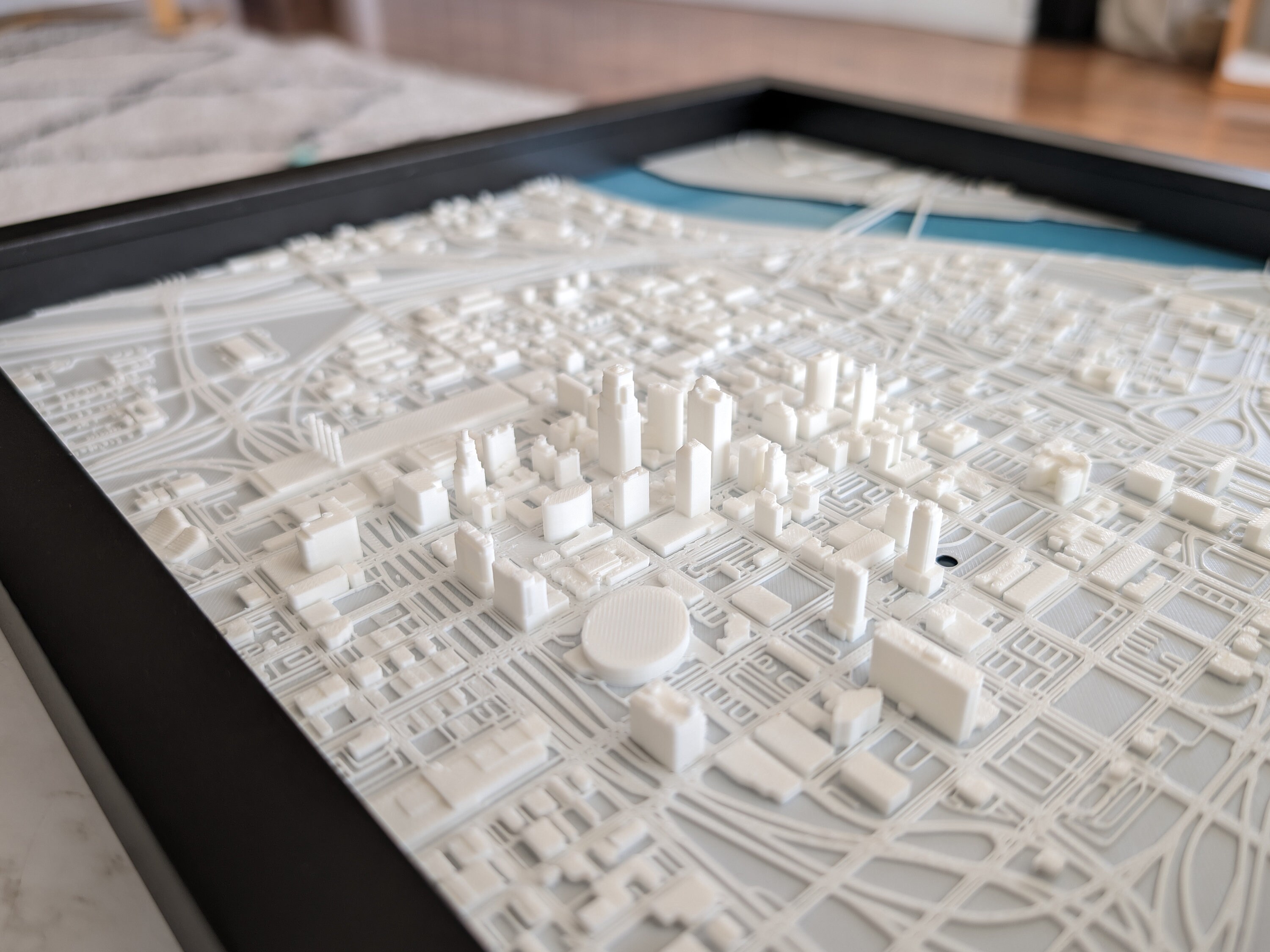 Kansas City 3D Printed City Map Wall Art Home Decor Framed Map ...