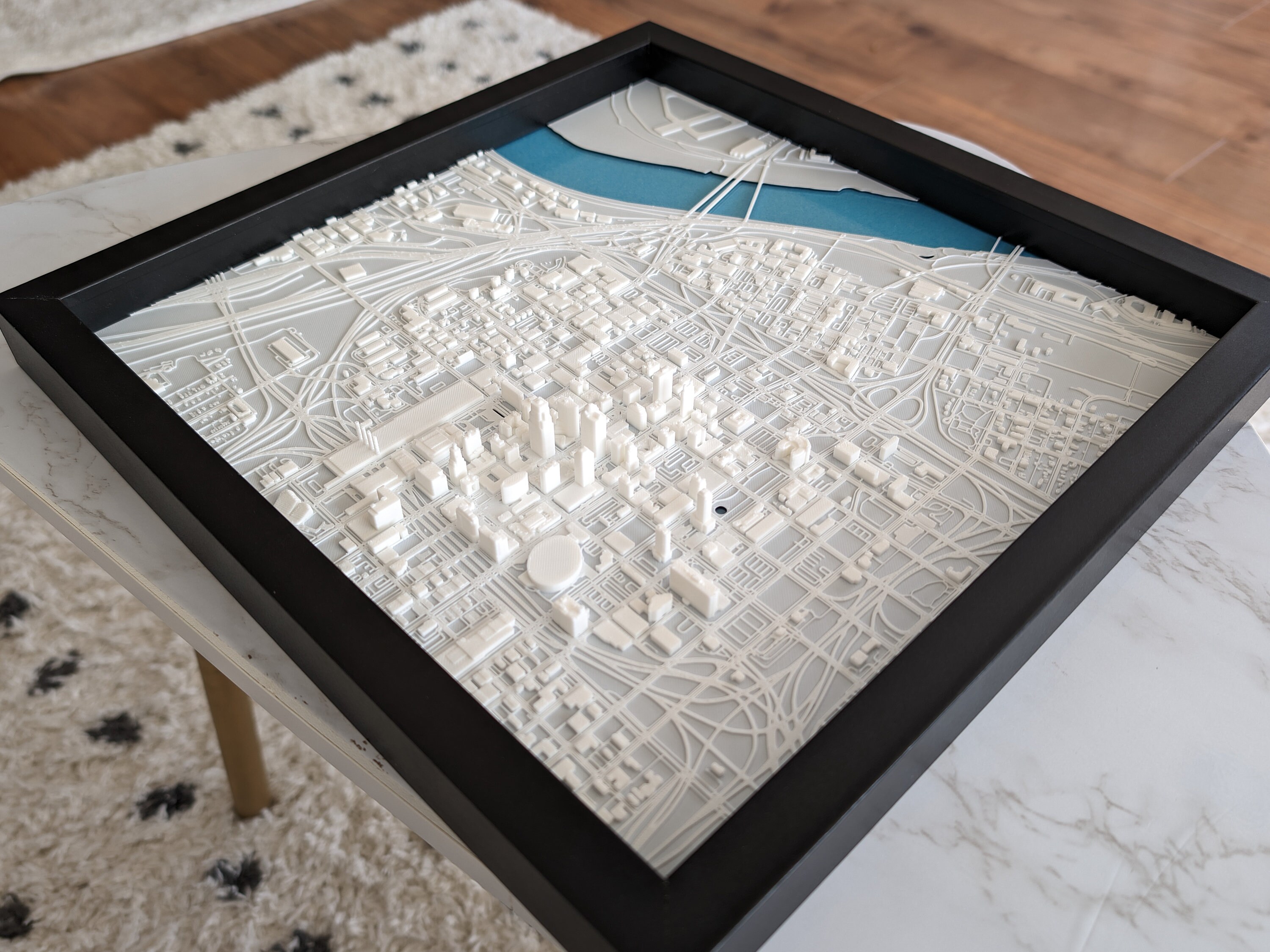 Kansas City 3D Printed City Map Wall Art Home Decor Framed Map ...
