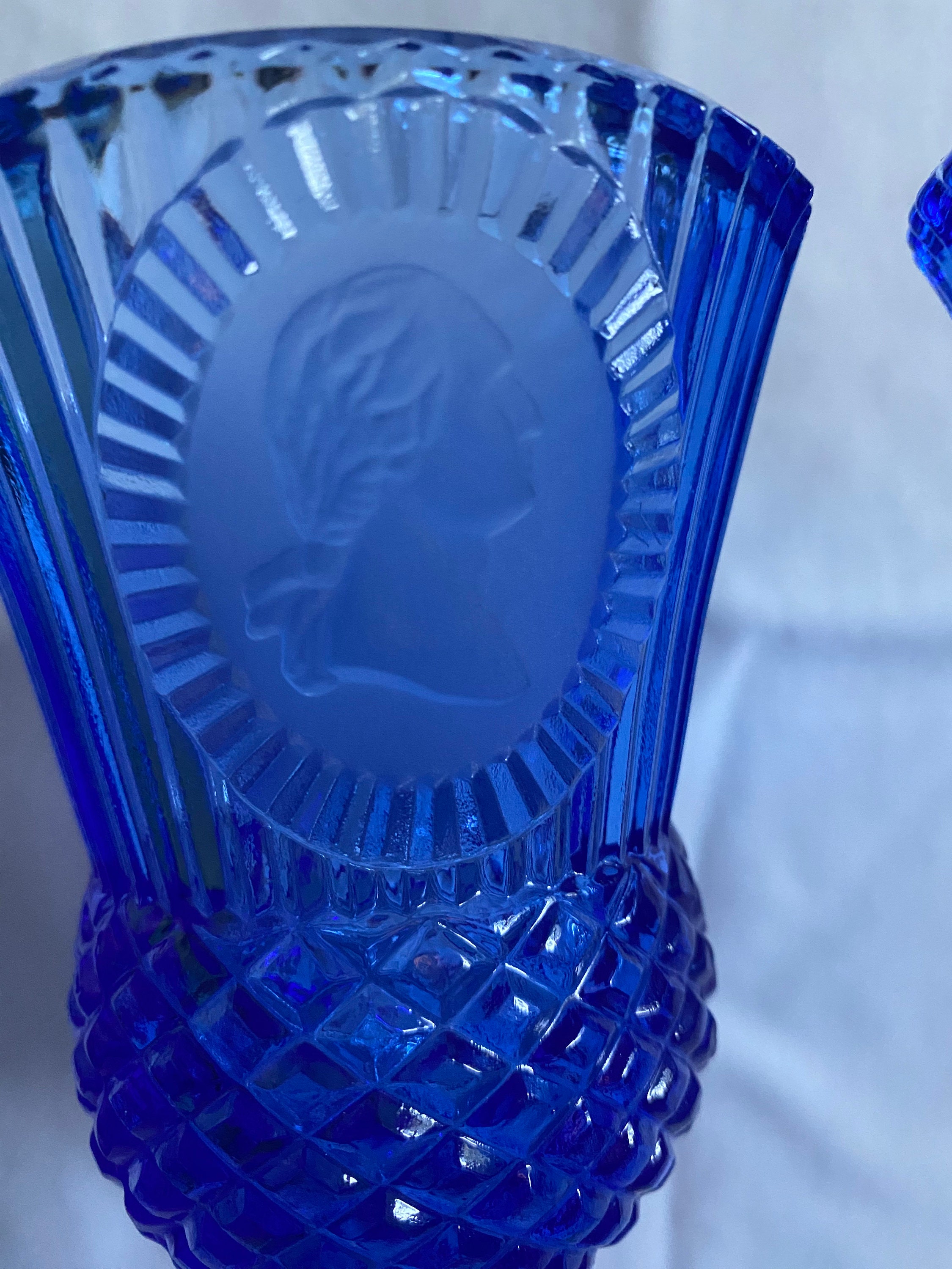 Avon Cobalt Blue Festoria Goblets (set of 2) - Etsy