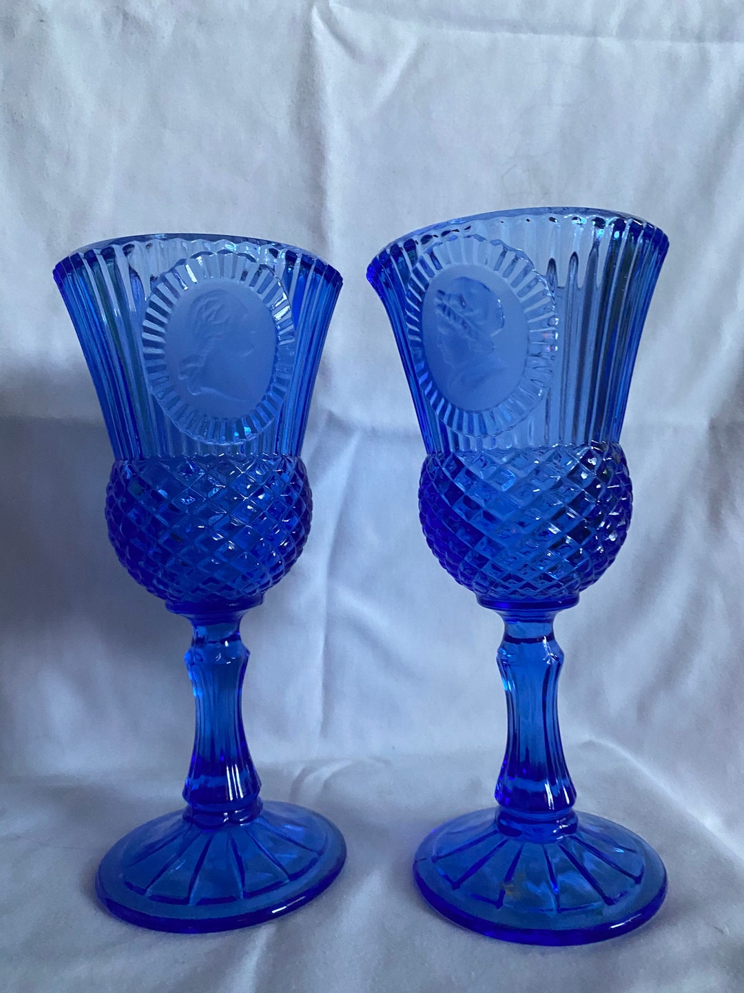Avon Cobalt Blue Festoria Goblets (set of 2) - Etsy