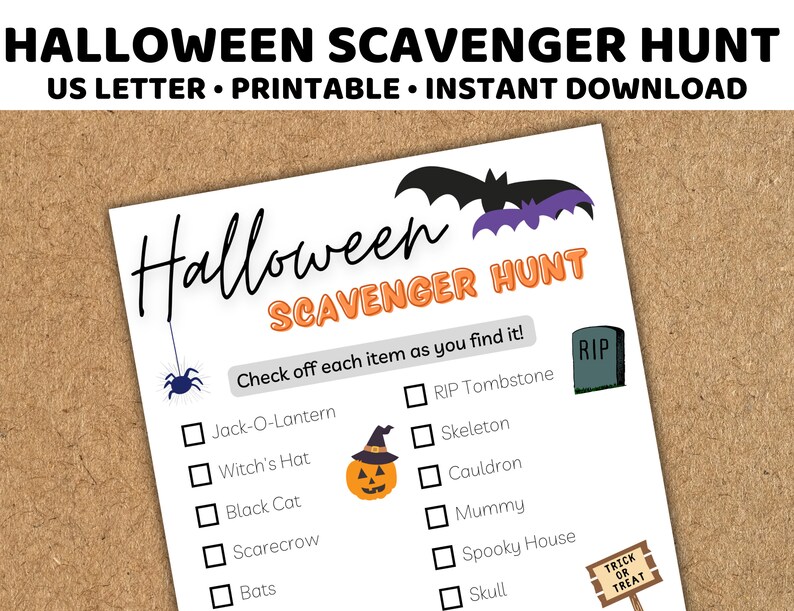 Halloween Scavenger Hunt Printable - Etsy