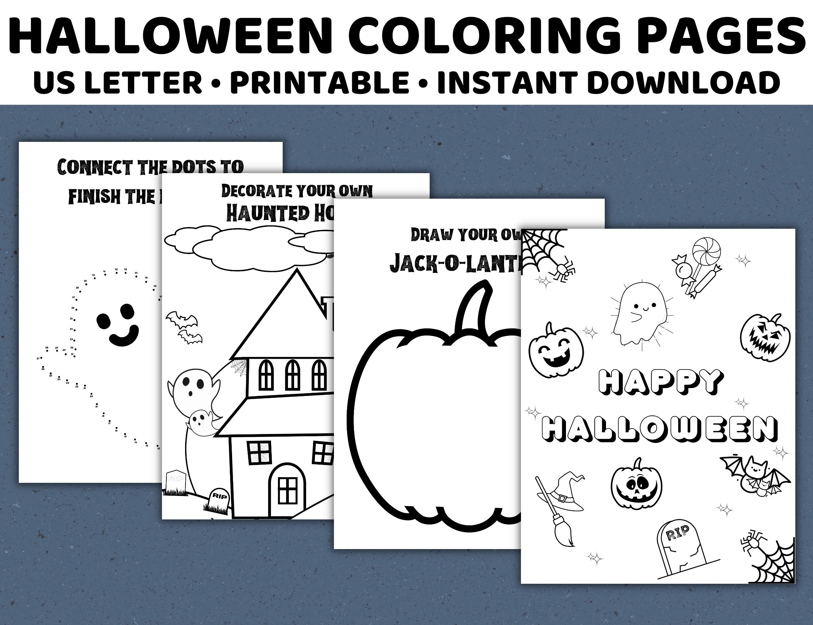 Halloween Coloring Pages / Halloween Printables - Etsy