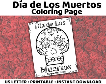 Día De Los Muertos Coloring Page / Day of the Dead Printable - Etsy