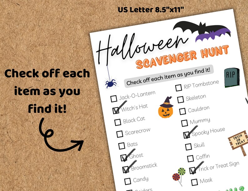 Halloween Scavenger Hunt Printable - Etsy