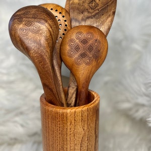 6 Piece Hmong Wooden Utensil Set - Etsy