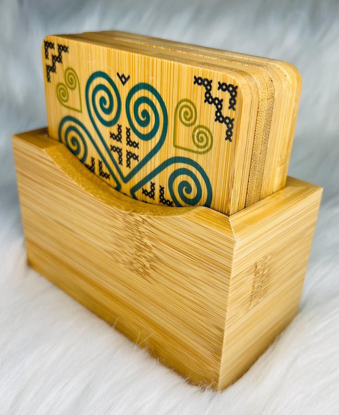 Hmong Paj Ntaub Bamboo Coasters 5 Piece Set - Etsy