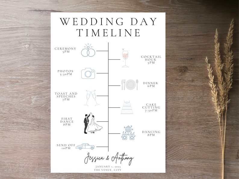 Wedding Day Timeline Template, Infographic Wedding Timeline, Wedding ...