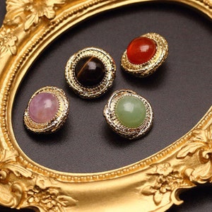 Vintage Gemstone Buttons: Unique Decorative Alloy Buttons (16mm, 19mm ...