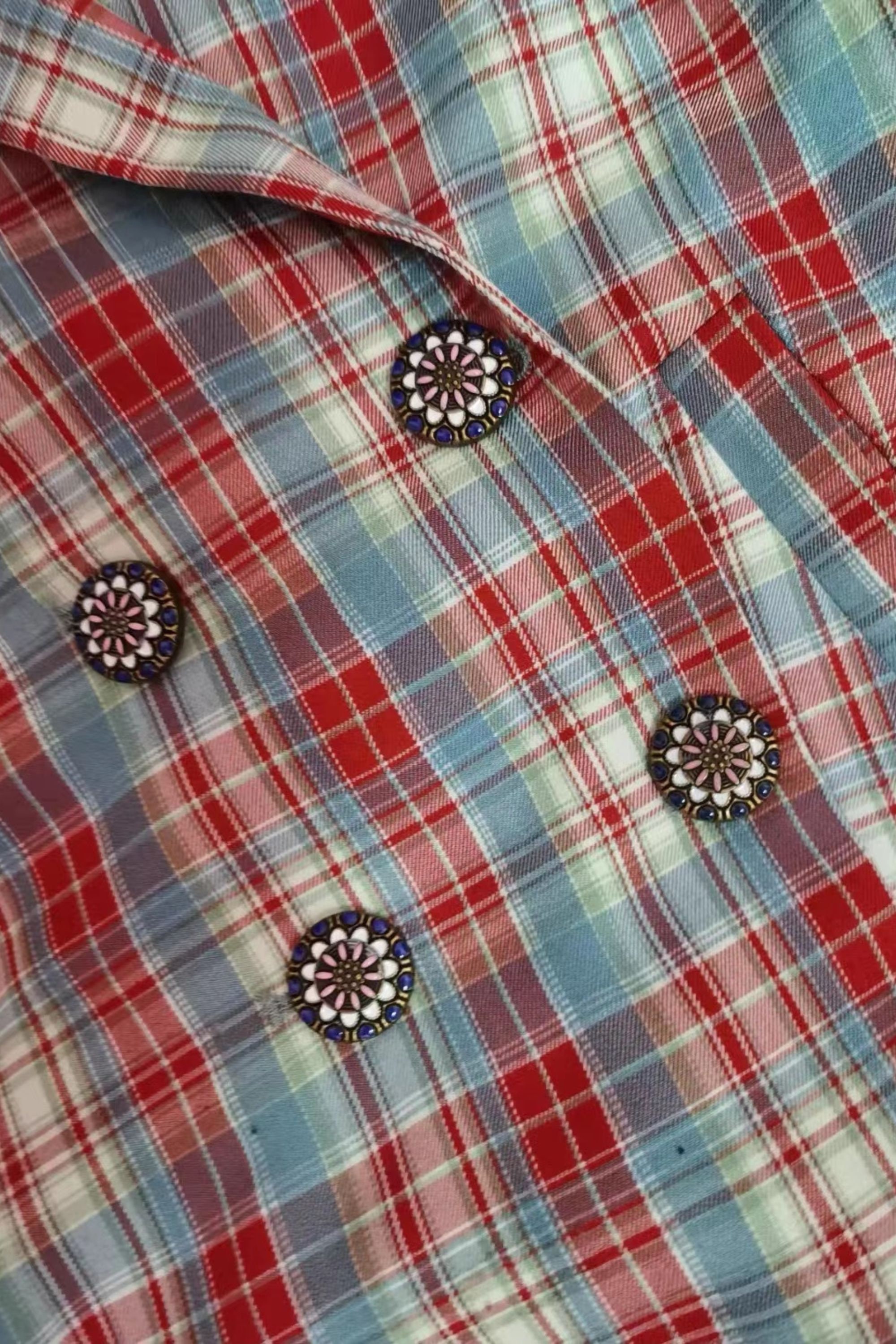 Vintage Ethnic Shank Buttons Hand-painted Metal Buttons Decorative ...